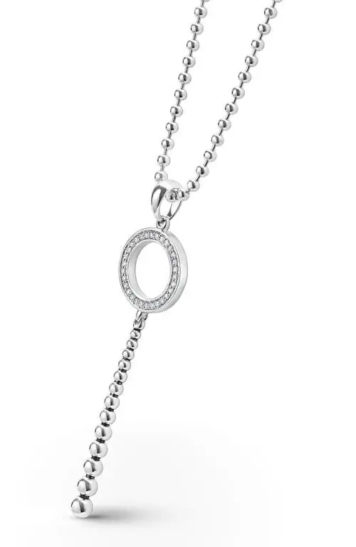 Lagos Enso Caviar Bead & Diamond Y-necklace