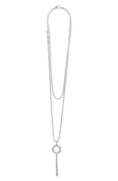 Lagos Enso Caviar Bead & Diamond Y-necklace