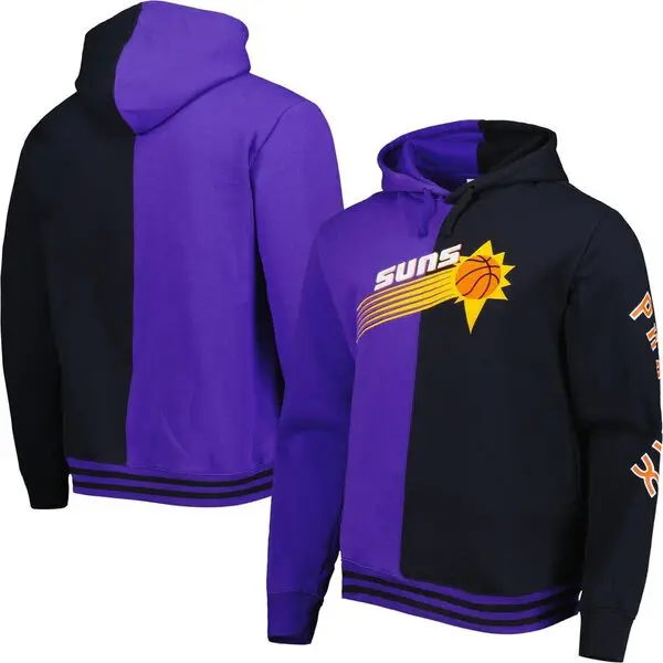 Mitchell & Ness Black Phoenix Suns Hardwood Classics Split Pullover Hoodie