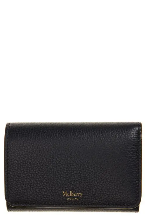 Mulberry Continental Leather Trifold Wallet - Black