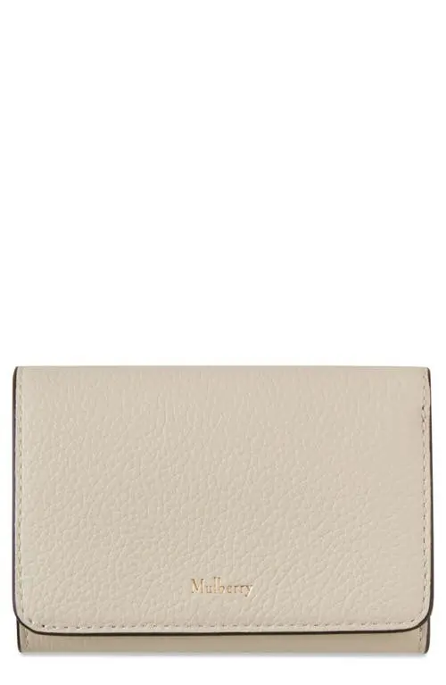 Mulberry Continental Leather Trifold Wallet - Chalk