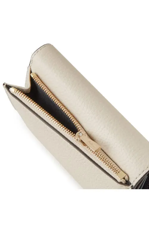 Mulberry Continental Leather Trifold Wallet - Chalk