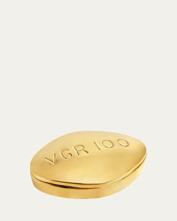 Jonathan Adler Viagra Brass Pill Box - Gold