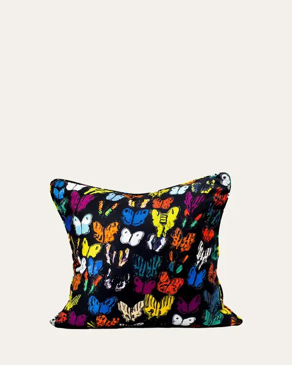 HUNT SLONEM Butterflies In Flight Decorative Feather/down Pillow - Multi