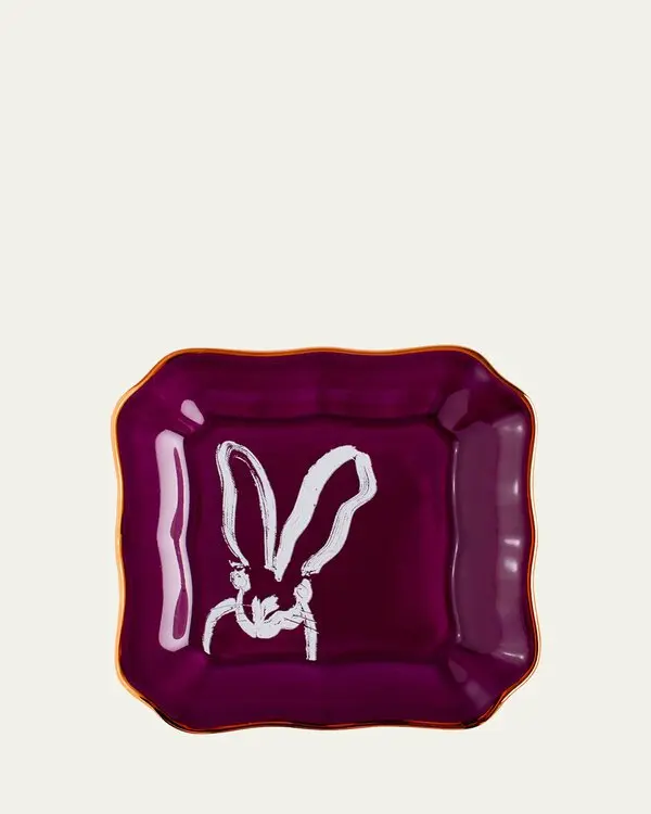 HUNT SLONEM Aubergine Portrait Plate - One-color