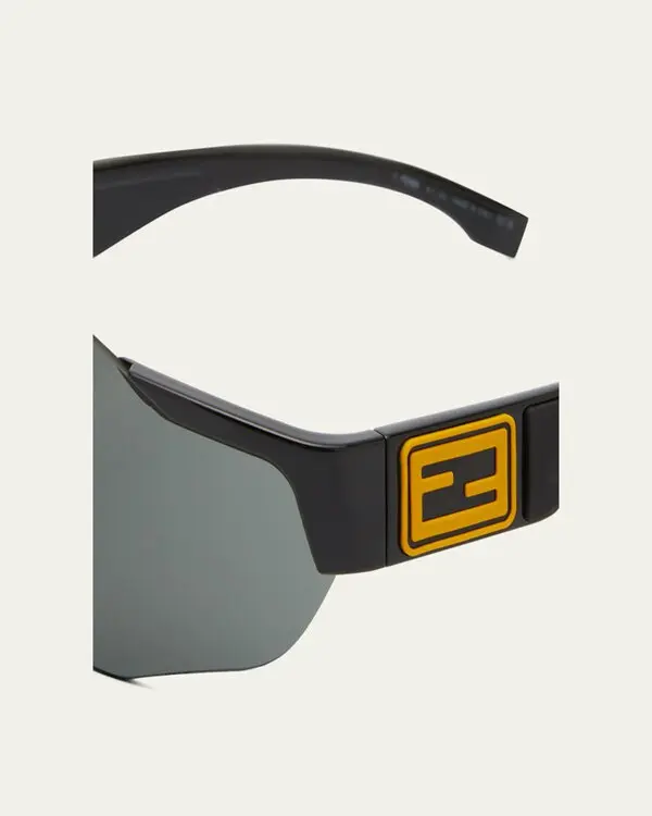 Fendi Ff-logo Rimless Shield Sunglasses