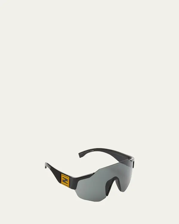 Fendi Ff-logo Rimless Shield Sunglasses