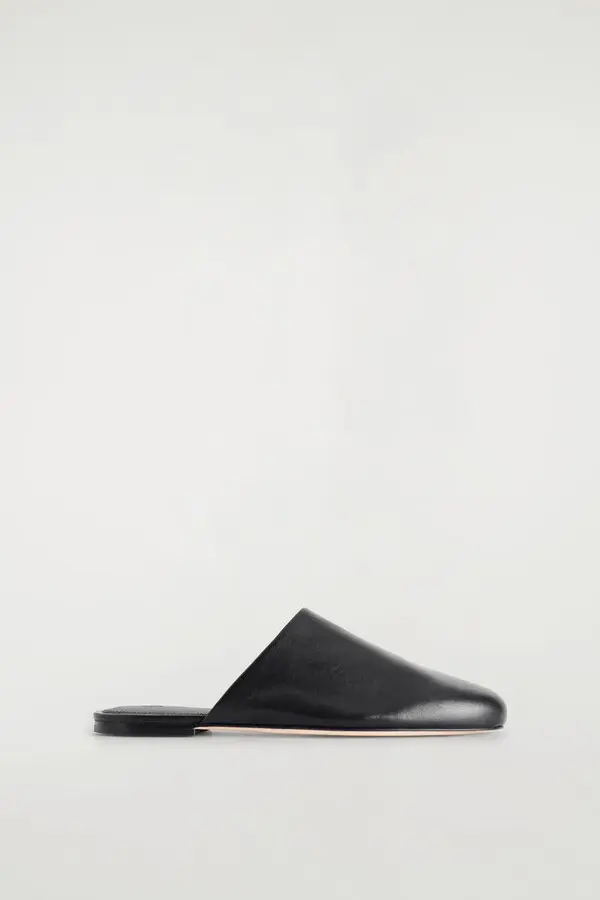 Cos Leather Mules - Black
