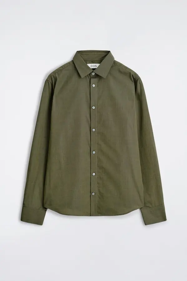 Cos Tailored Cotton Shirt - Green