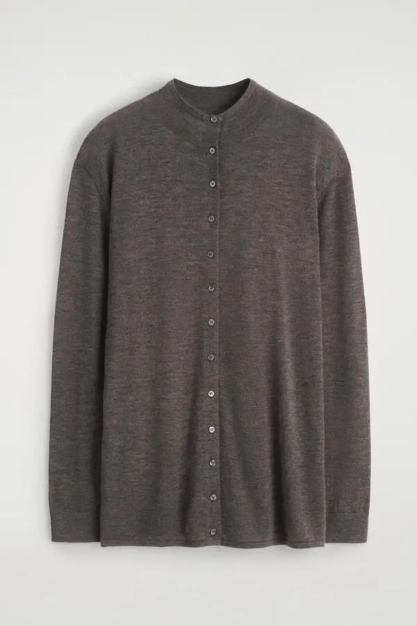 Cos Pure Cashmere Cardigan - Gray