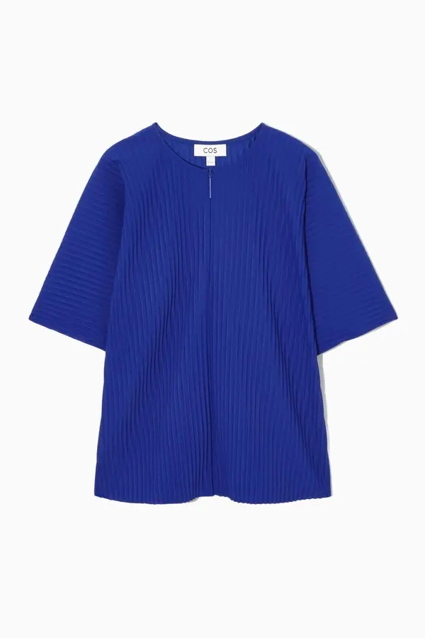 Cos Pleated Half-zip Top