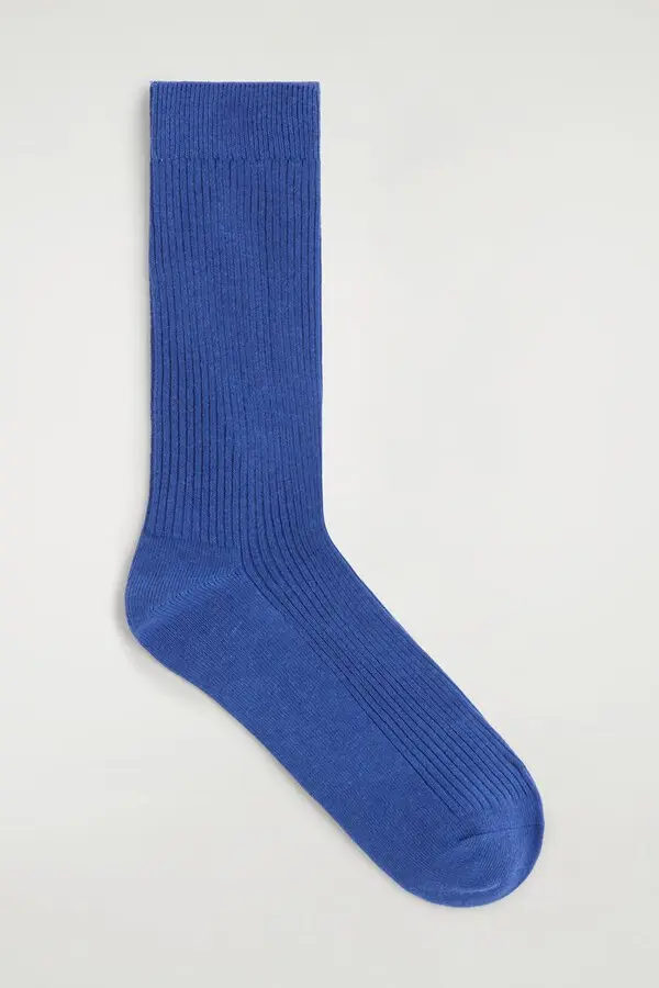 Cos Ribbed Socks - Blue