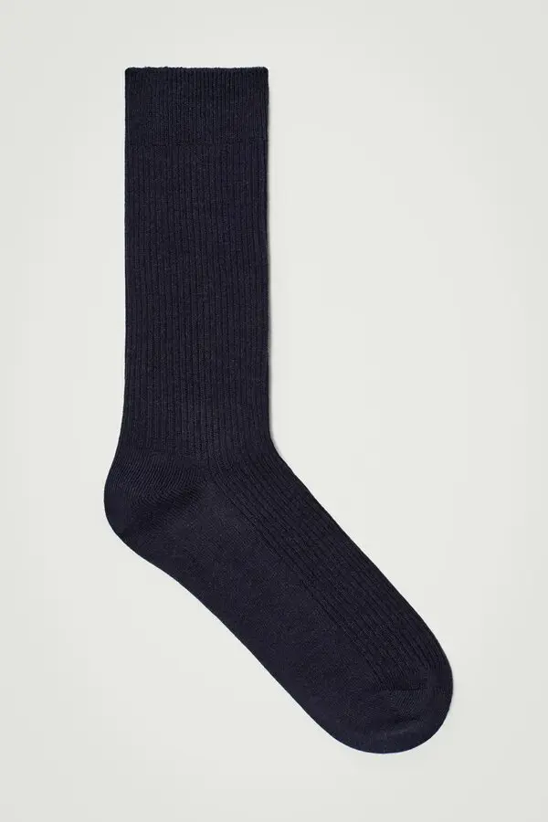 Cos Ribbed Socks - Navy