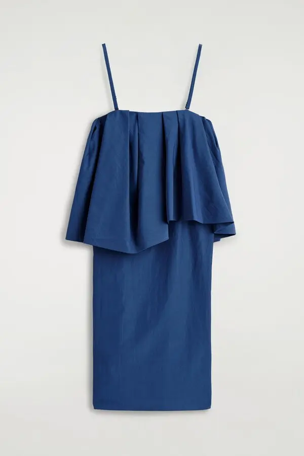 Cos Layered Bandeau Midi Dress - Blue