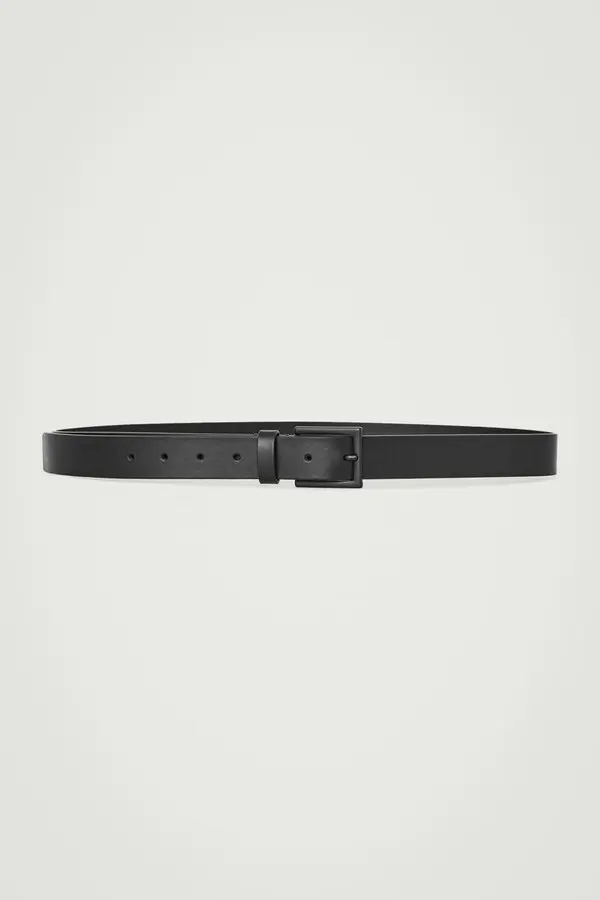 Cos Matte Leather Belt - Black