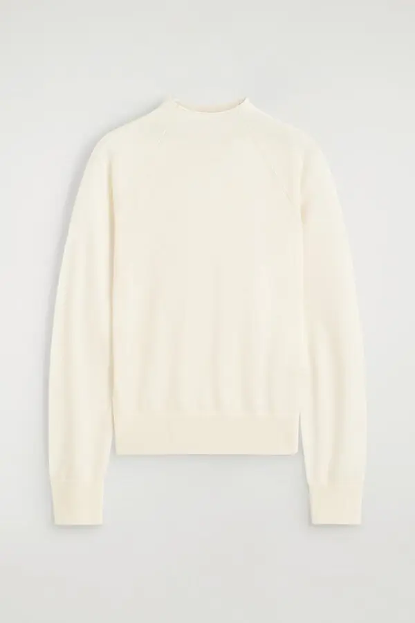 Cos Merino Wool Funnel-neck Sweater - White
