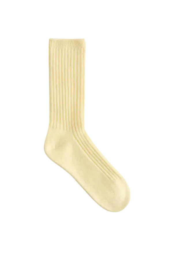 Cos Ribbed Cashmere Blend Socks - Yellow