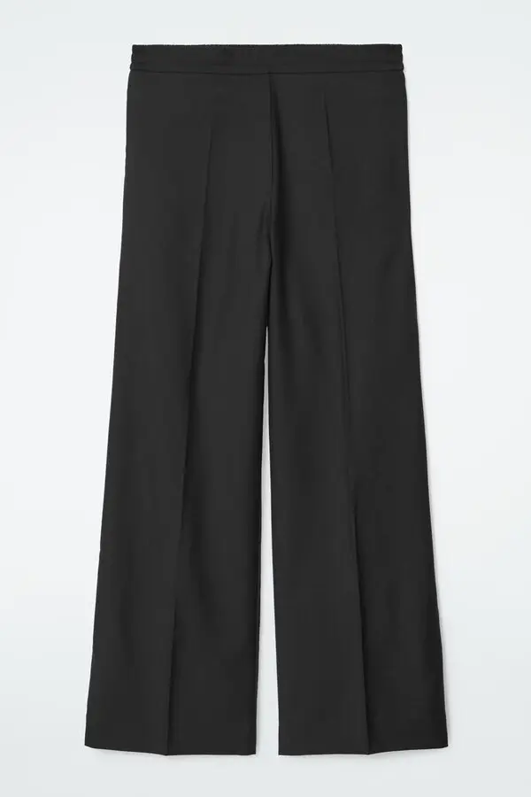 Cos Regular Elasticated Wool Straight-leg Pants