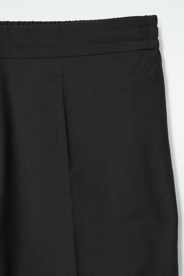 Cos Regular Elasticated Wool Straight-leg Pants