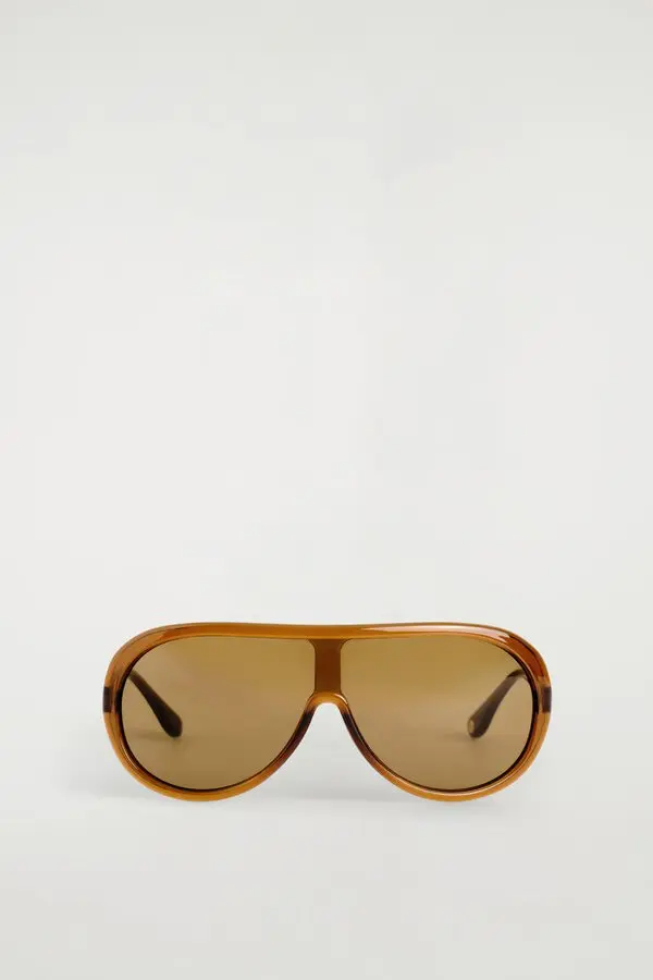Cos Oversized Aviator Sunglasses - Brown
