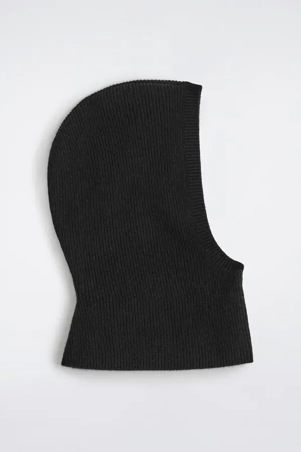Cos Ribbed Wool-cashmere Balaclava - Black