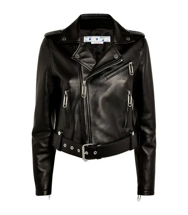 Off-White Leather Biker Jacket