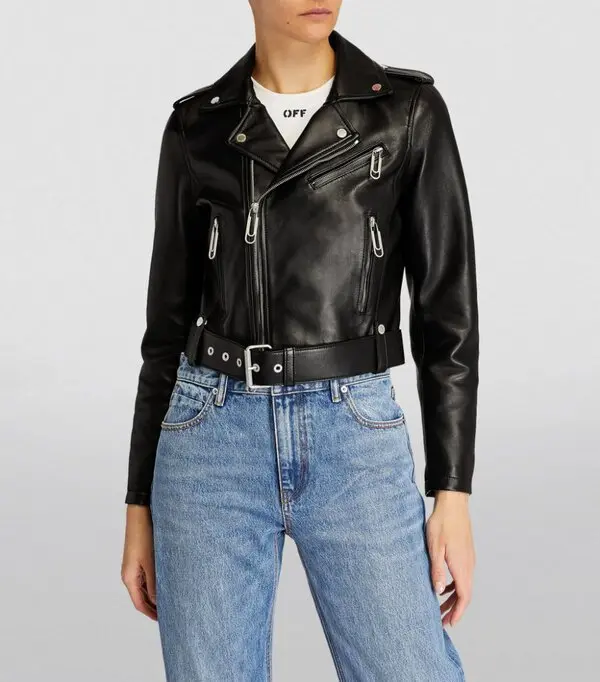 Off-White Leather Biker Jacket