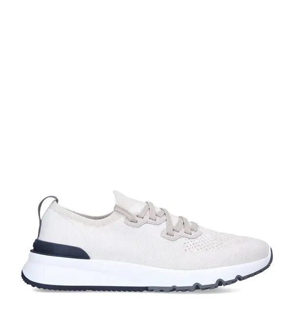 Brunello Cucinelli Knitted Low-top Sneakers - White