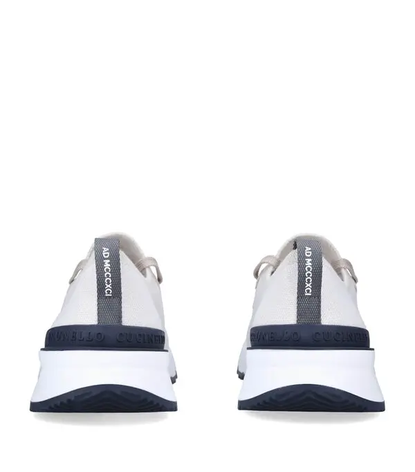 Brunello Cucinelli Knitted Low-top Sneakers - White