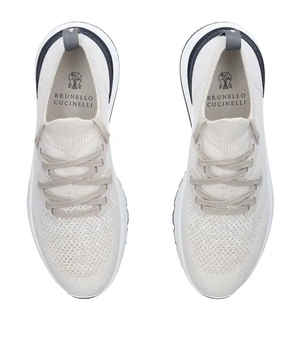 Brunello Cucinelli Knitted Low-top Sneakers - White