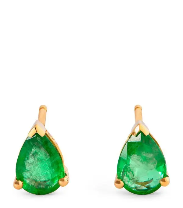 Shay Yellow And Emerald Teardrop Halo Stud Earrings