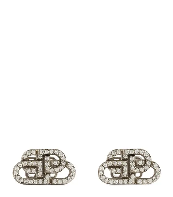 Balenciaga Xs Embellished Bb Stud Earrings - Yellow