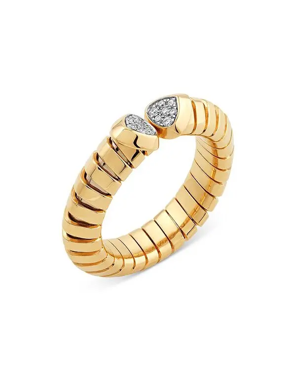 Marina B 18k Yellow Trisolina Pavé Diamond Ring