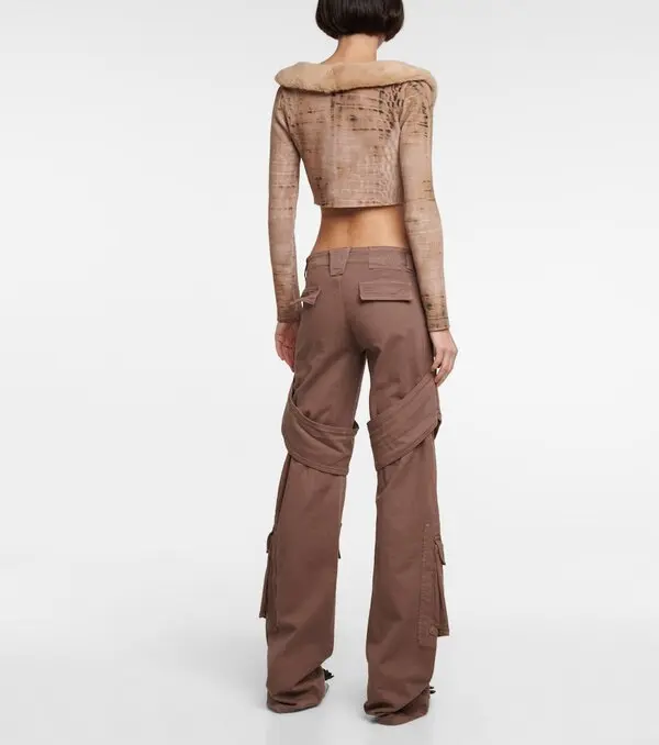 Blumarine Cropped Cardigan With Detachable Collar
