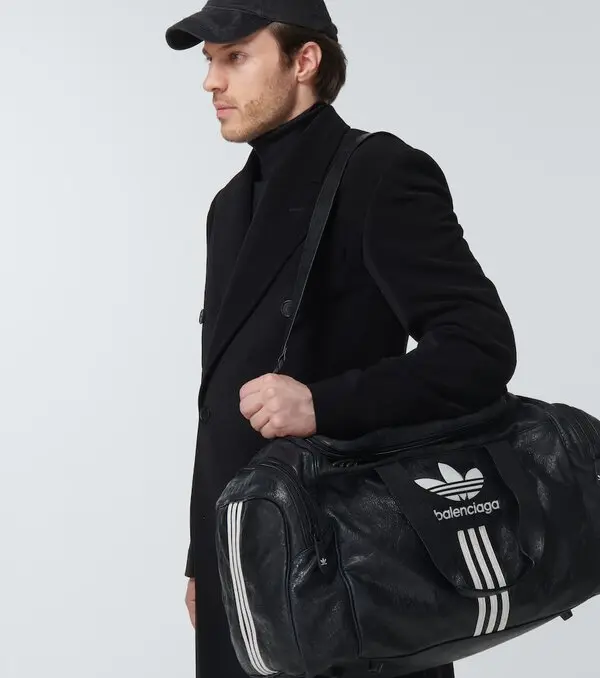 Balenciaga X Adidas Leather Duffel Bag In Black - 30% Off
