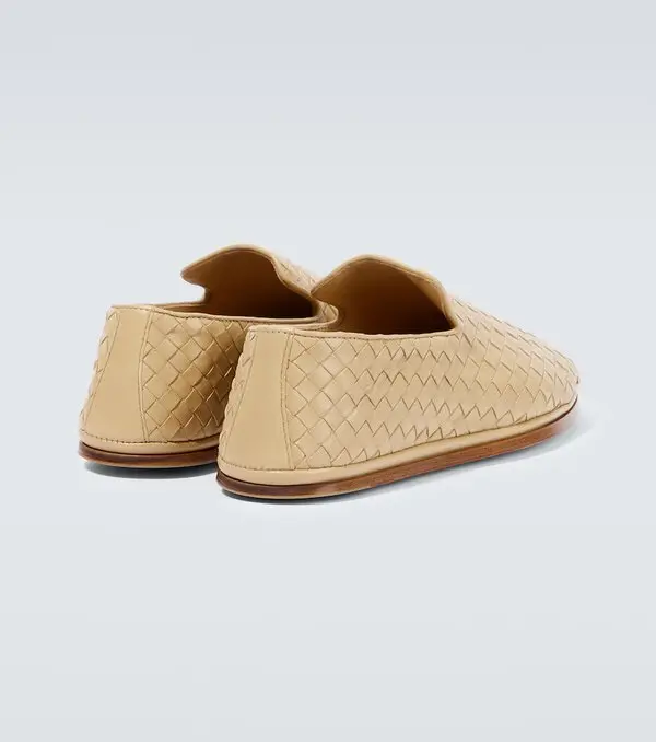 Bottega Veneta Intrecciato Leather Loafers - Beige