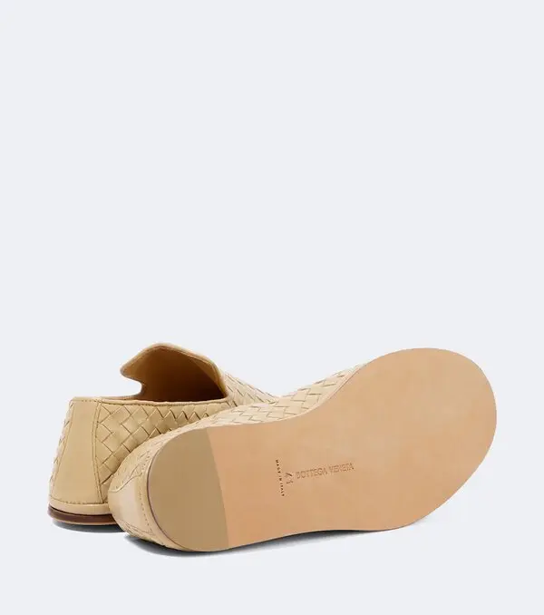 Bottega Veneta Intrecciato Leather Loafers - Beige