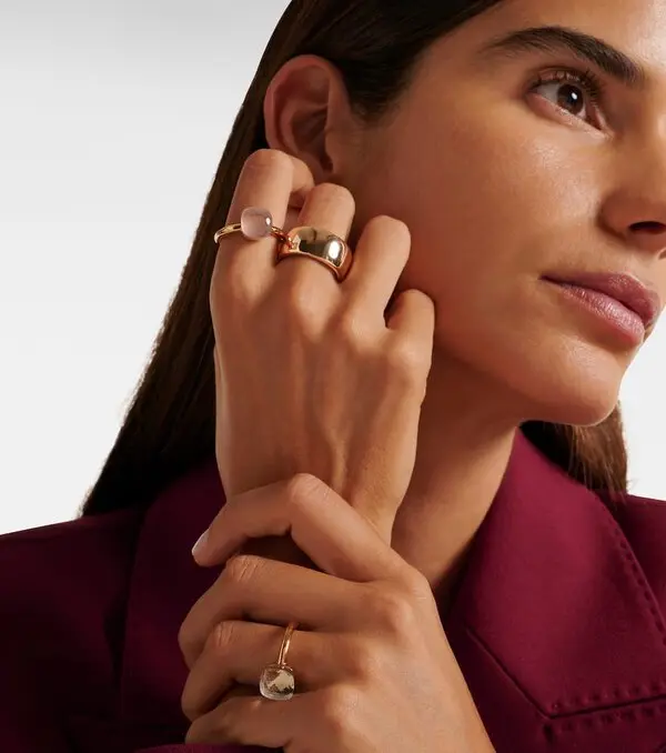 Pomellato Nudo 18kt Gold Ring With Rose Quartz - Pink