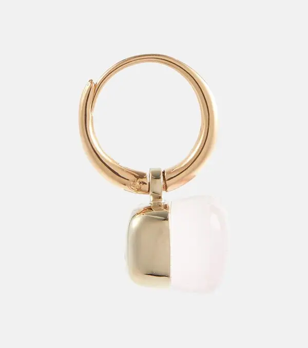 Pomellato Nudo Petit Earrings In 18kt Rose And White Gold With Rose Quartz - Pink