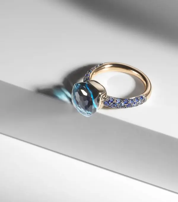 Pomellato Nudo 18kt Rose And White Gold Ring With Topaz - Blue