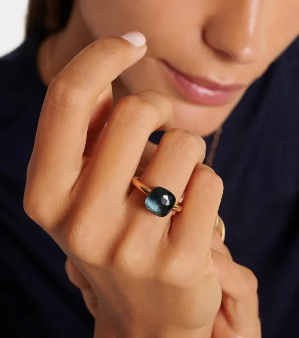 Pomellato Nudo 18kt Rose And White Gold Ring With Topaz