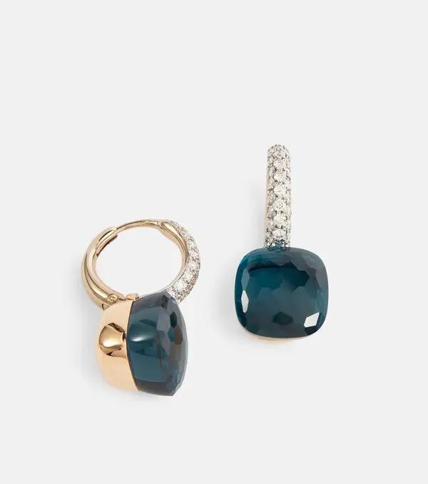 Pomellato Nudo Classic Earrings With Topaz And Diamonds