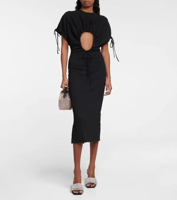 CHRISTOPHER KANE Cutout Cotton Midi Dress