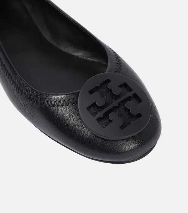 Tory Burch Minnie Leather Ballet Flats - Black