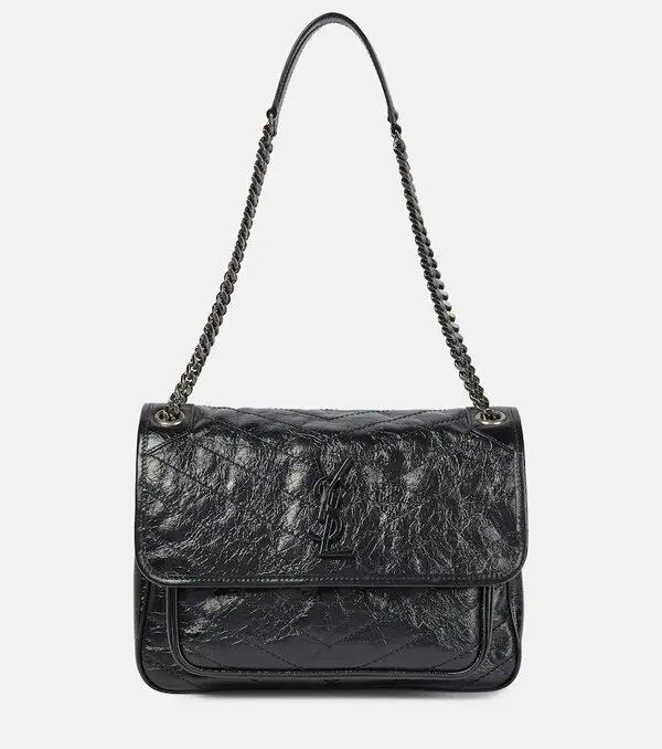 Saint Laurent Niki Medium Leather Shoulder Bag - Black