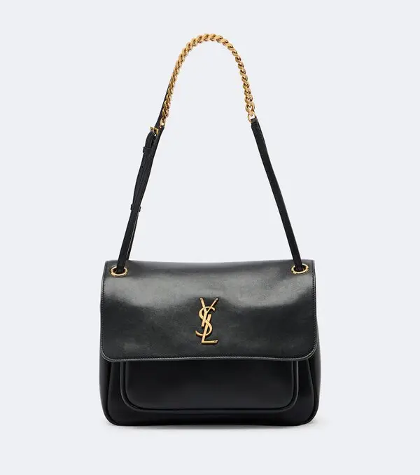 Saint Laurent Niki Medium Leather Shoulder Bag - Black
