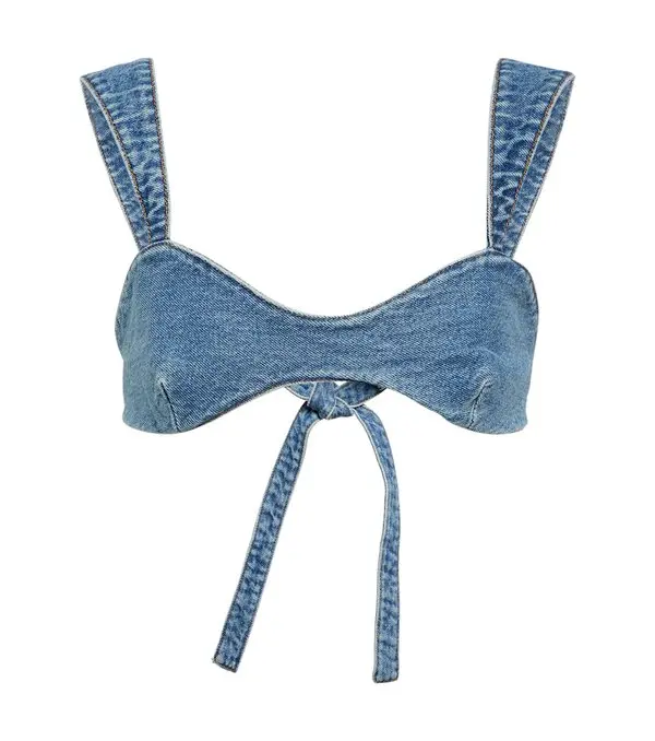 Magda Butrym Denim Bra Top - Blue