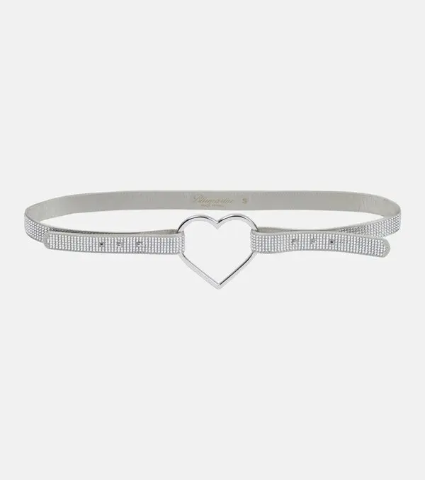 Blumarine Heart Crystal-embellished Belt - Silver