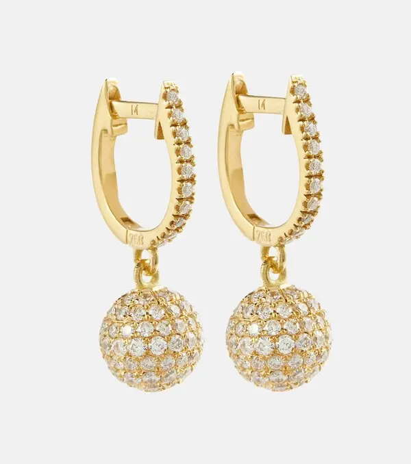 Ileana Makri Ball 18kt Drop Earrings With Diamonds - Gold