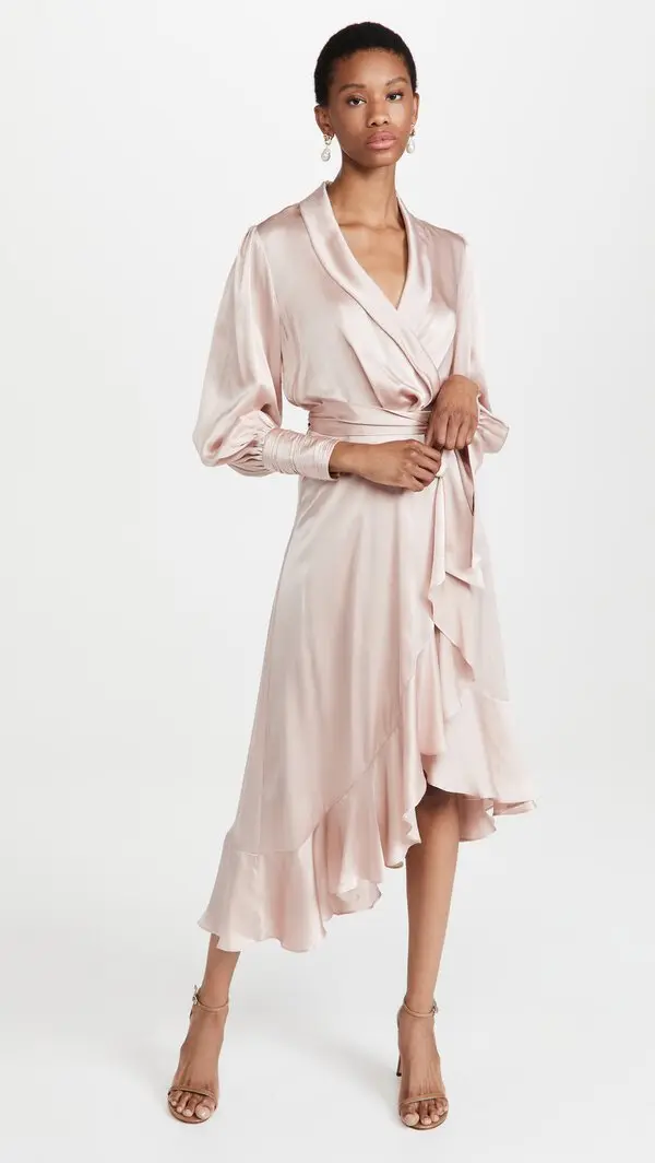 Zimmermann Silk Wrap Midi Dress